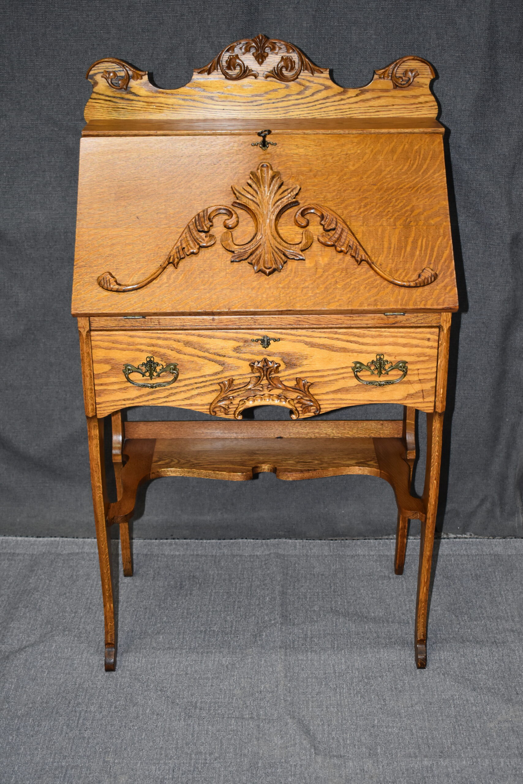 Oak Drop Front Desk